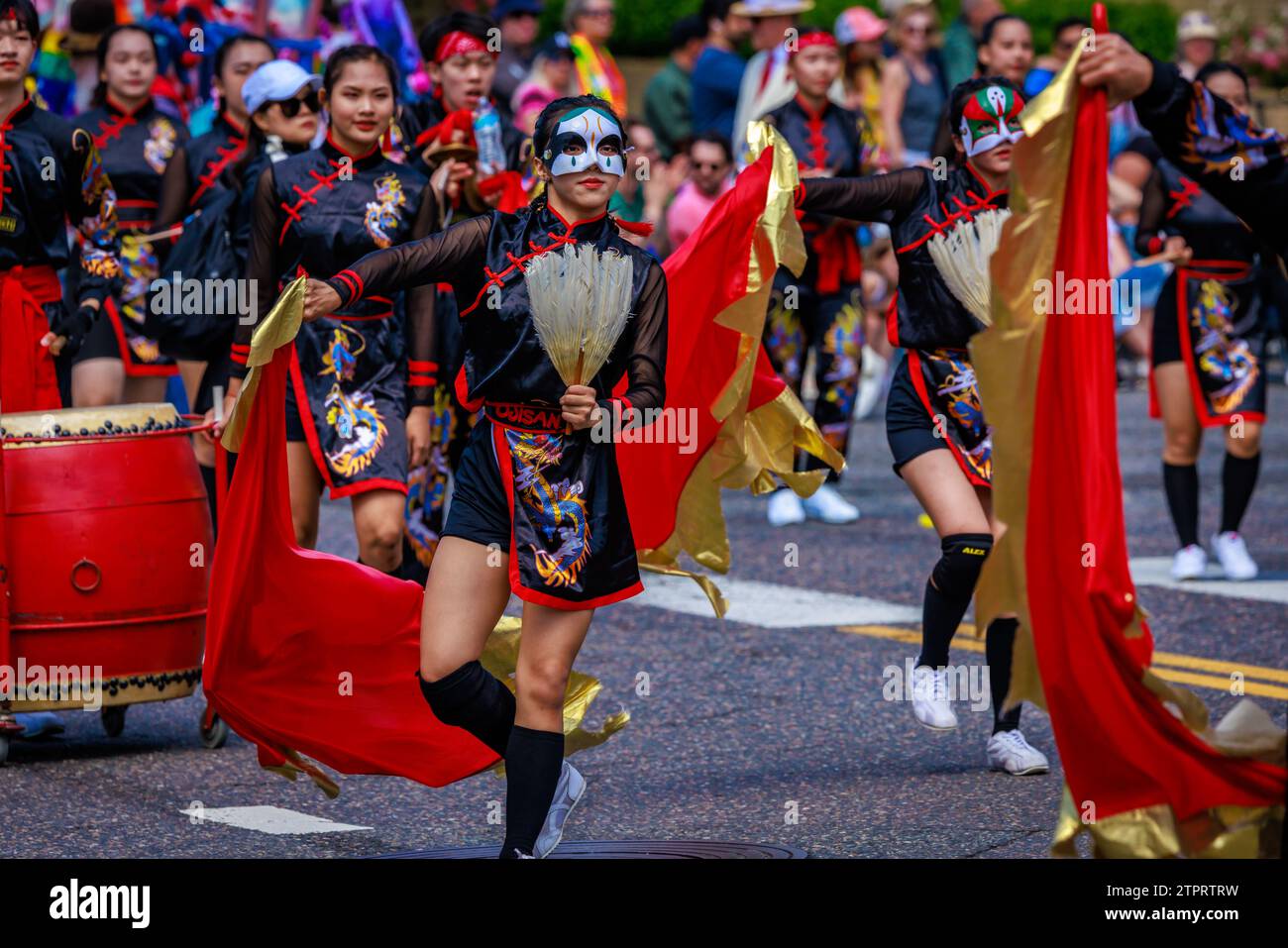 Portland, Oregon, USA - June 10, 2023: Shu-Te High School Marching Band ...