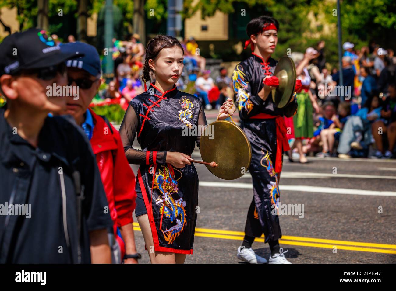 Portland, Oregon, USA - June 10, 2023: Shu-Te High School Marching Band ...