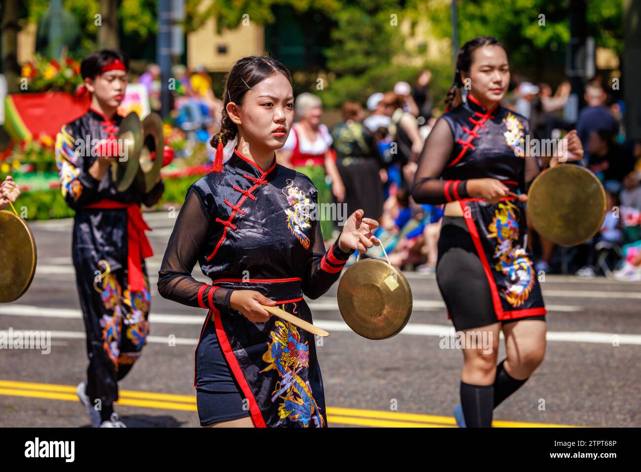 Portland, Oregon, USA - June 10, 2023: Shu-Te High School Marching Band ...