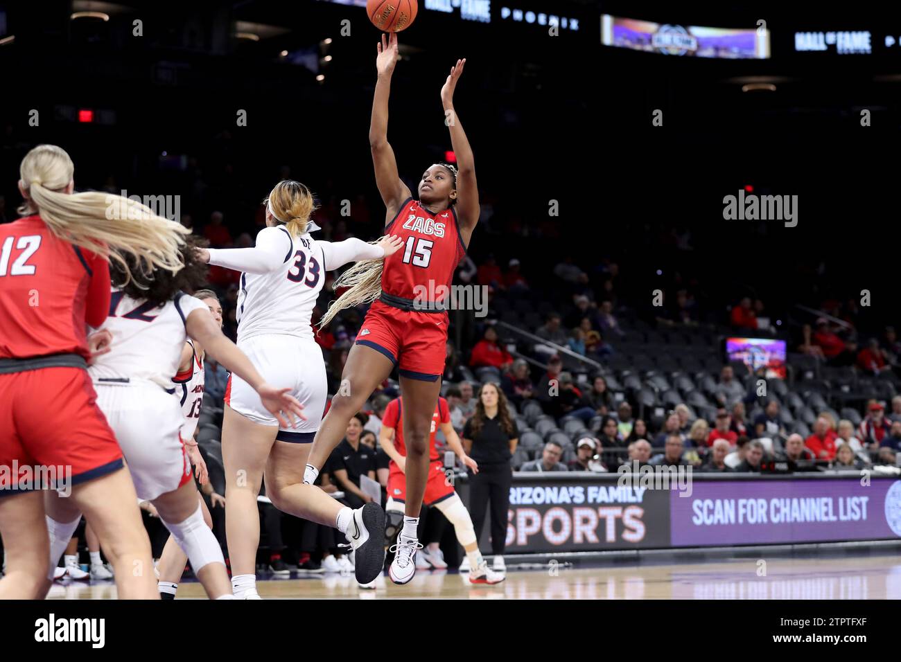 PHOENIX, AZ - DECEMBER 20: Gonzaga Bulldogs forward Yvonne Ejim #15 ...