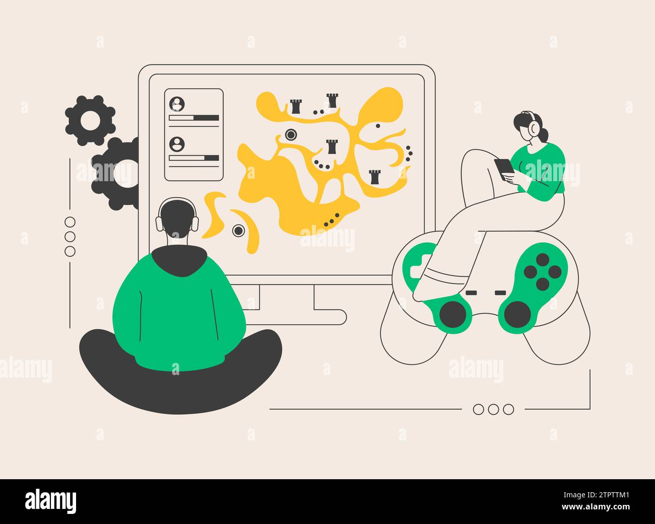 Multiplayer online battle arena abstract concept vector illustration ...
