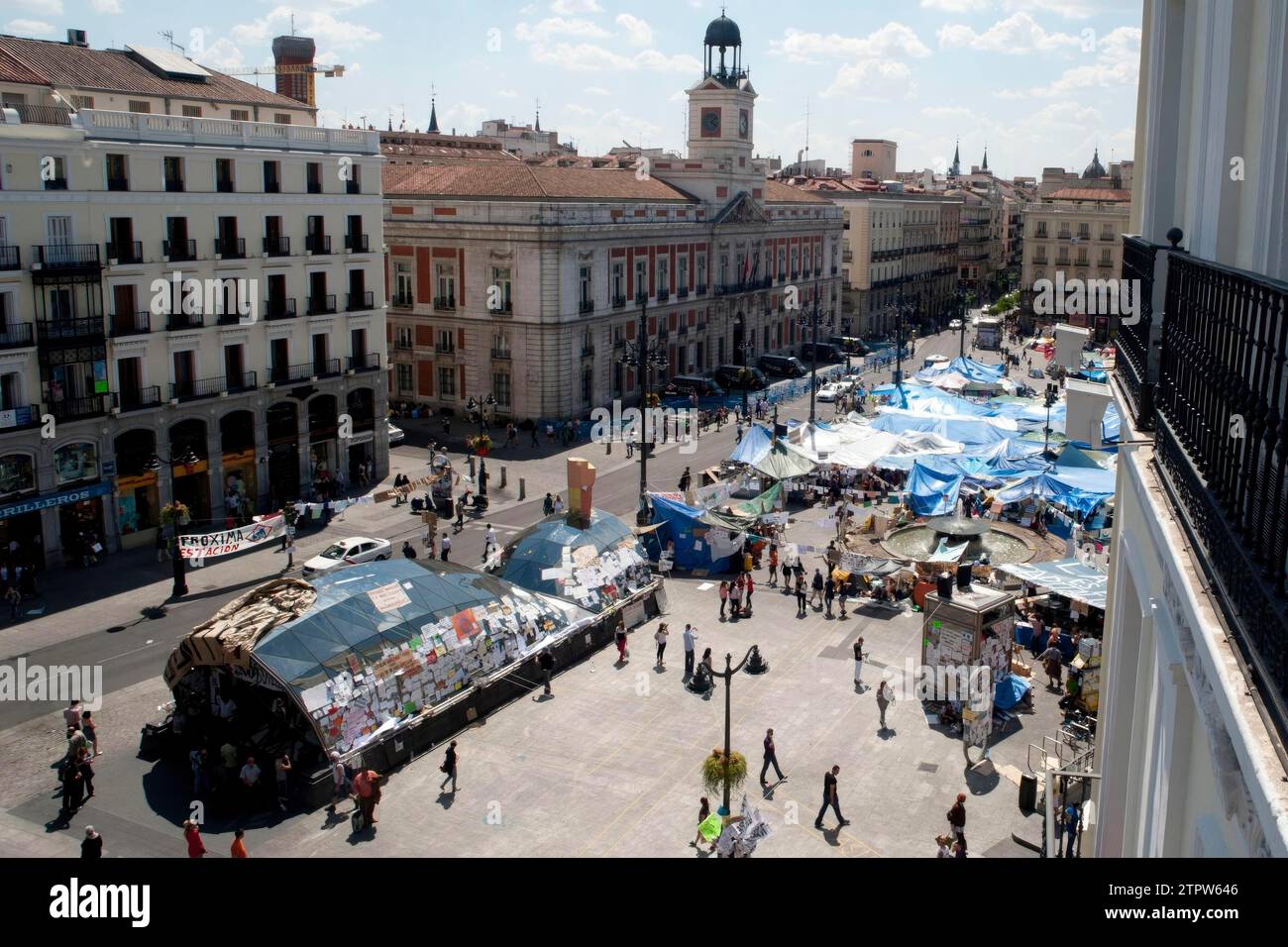 Madrid, 05/24/2011. Camping at the Puerta del Sol movement 15m. Photo ...
