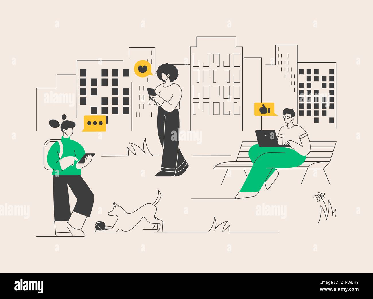 Internet addiction abstract concept vector illustration Stock Vector ...