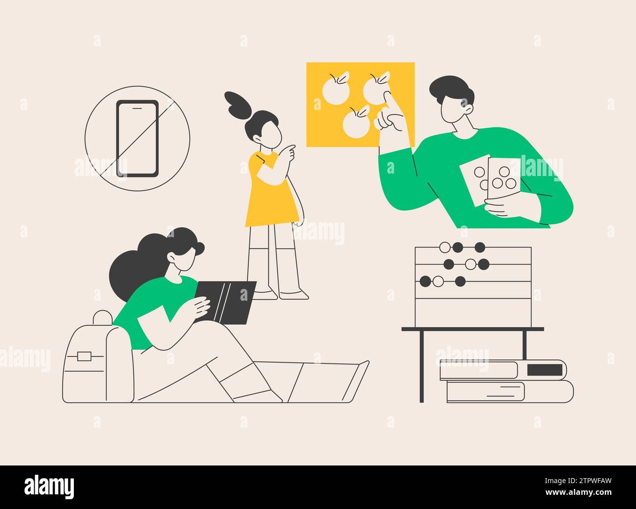 Low tech parenting abstract concept vector illustration Stock Vector ...