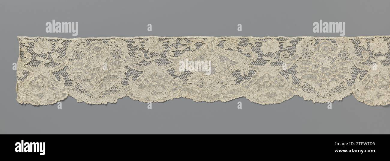 Strip of needle side with hanging rose branch in diamond, anonymous, c ...