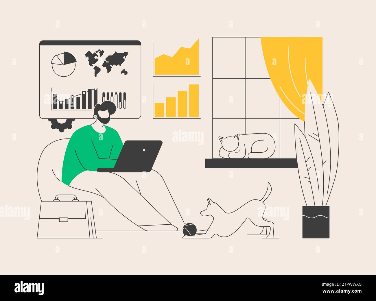 Freelance work abstract concept vector illustration Stock Vector Image ...