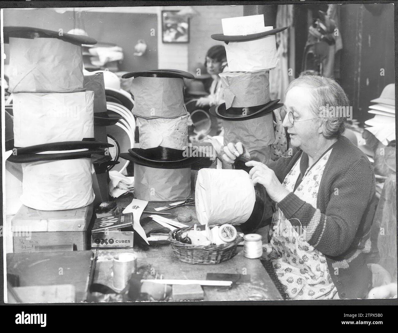 06/07/1936. Top Hat Factory in South London (photo Pohl). Credit: Album ...