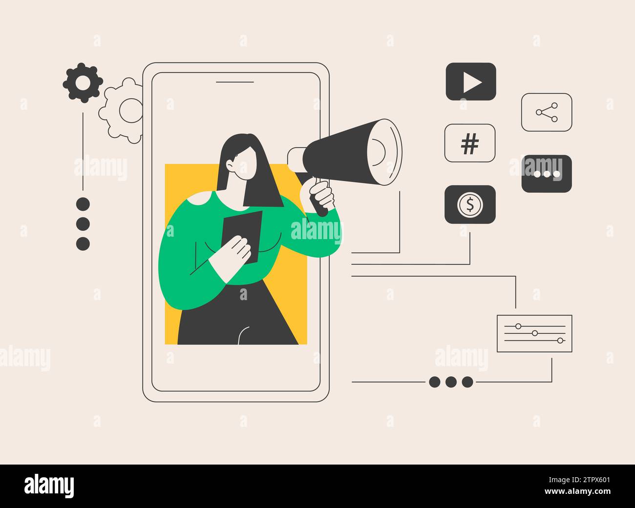 Social media news and tips abstract concept vector illustration Stock ...