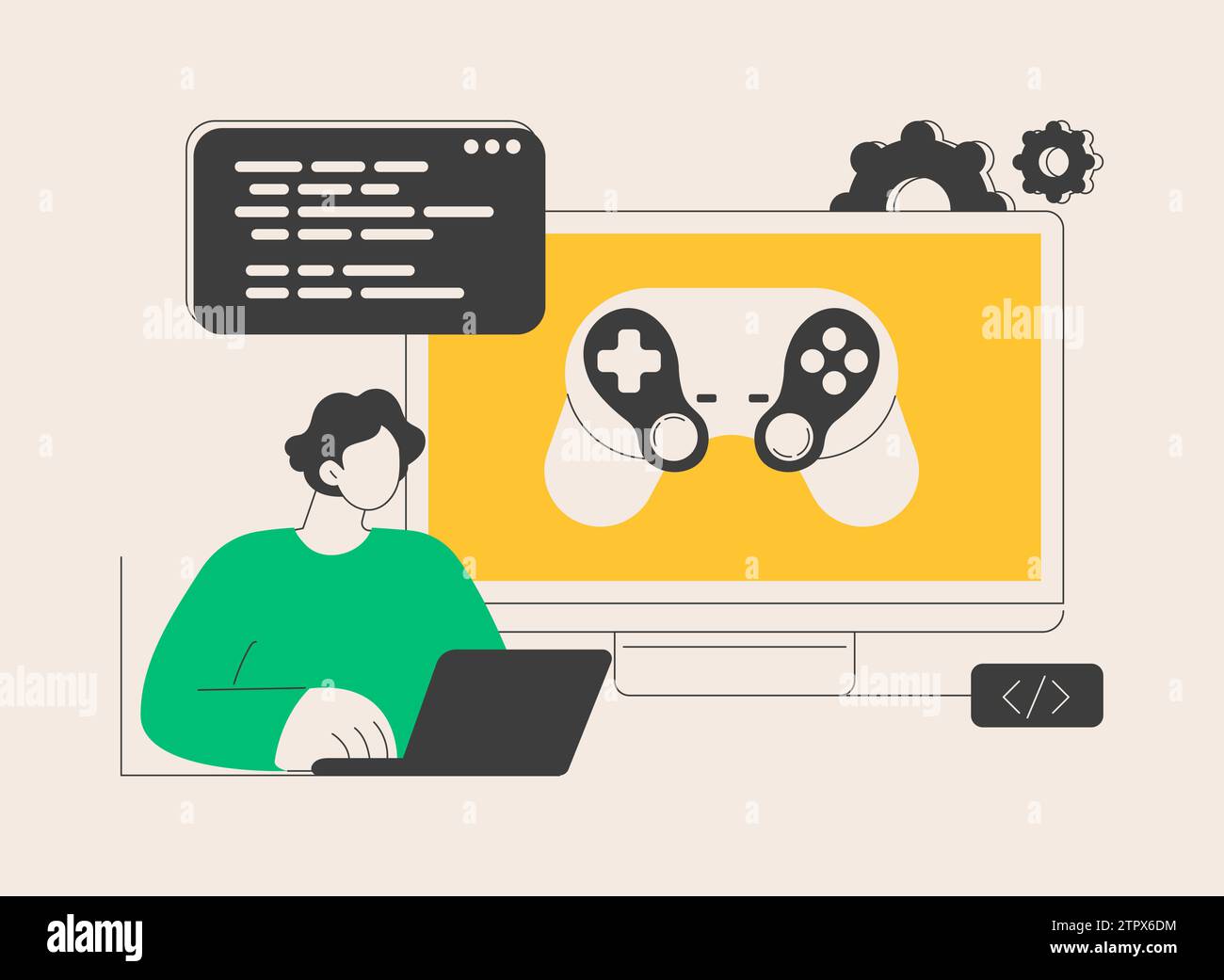 Computer games development abstract concept vector illustration Stock ...