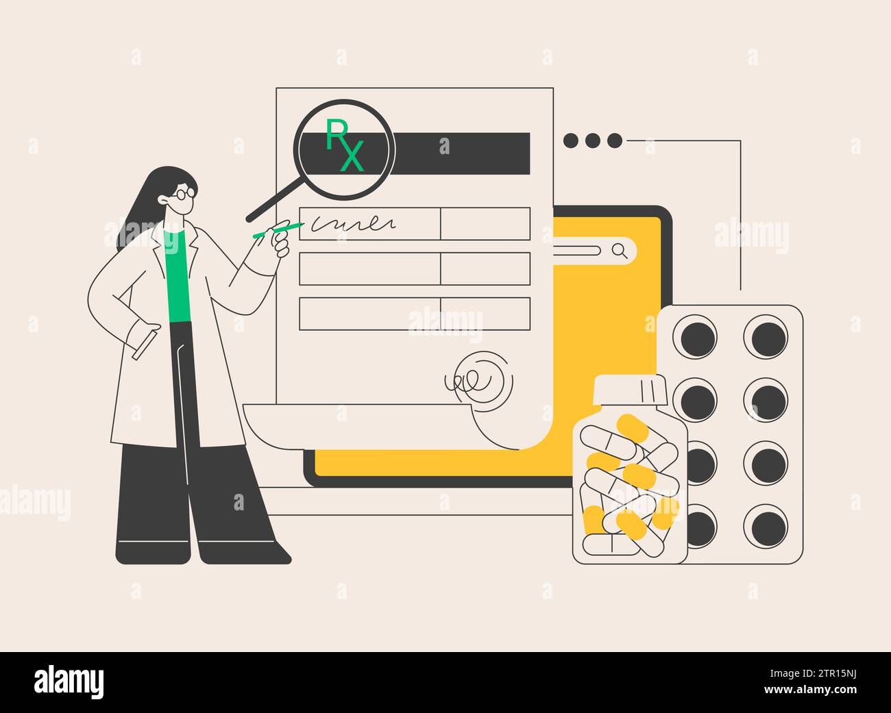 Online prescription system abstract concept vector illustration Stock ...