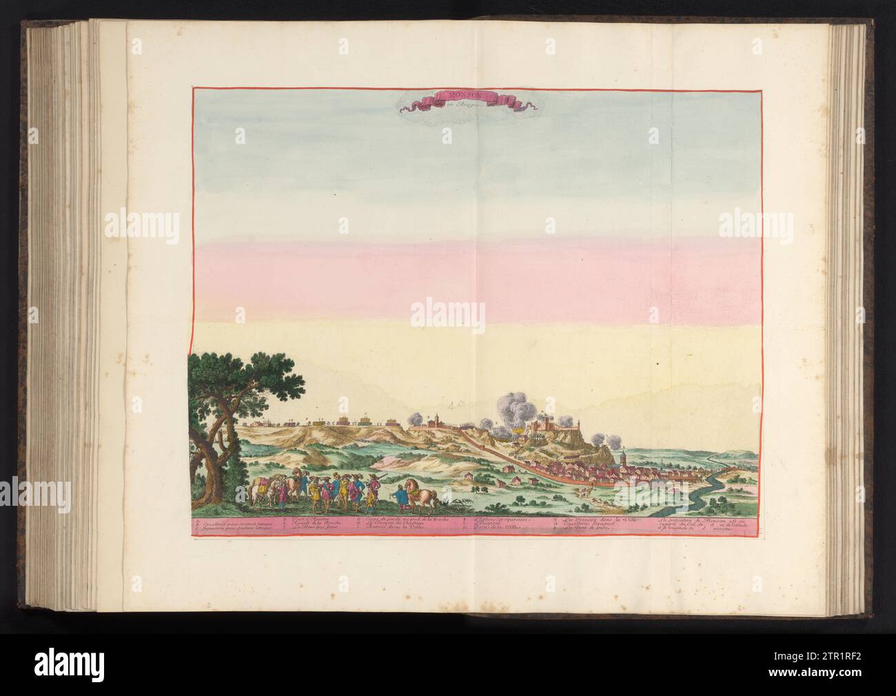 View of the city of Monzón in Aragon at the time of the French and ...