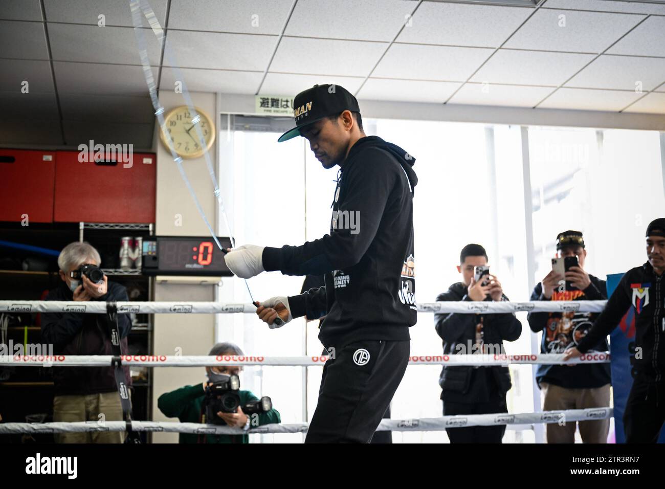 Marlon Tapales of the Philippines trains during a public workout at ...
