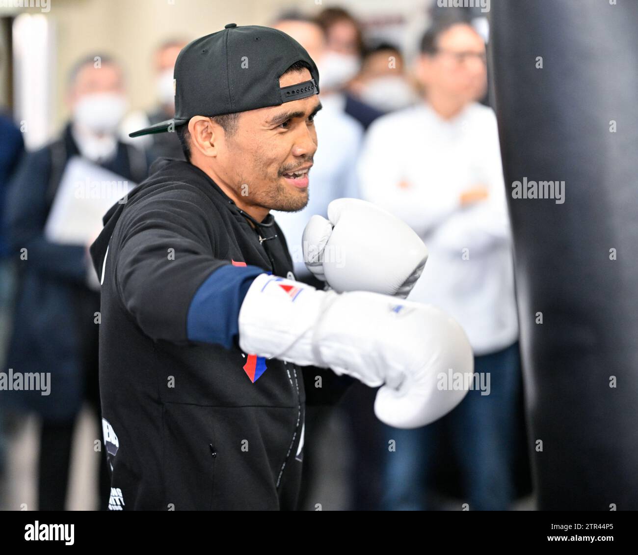 Marlon Tapales of the Philippines trains during a public workout at ...