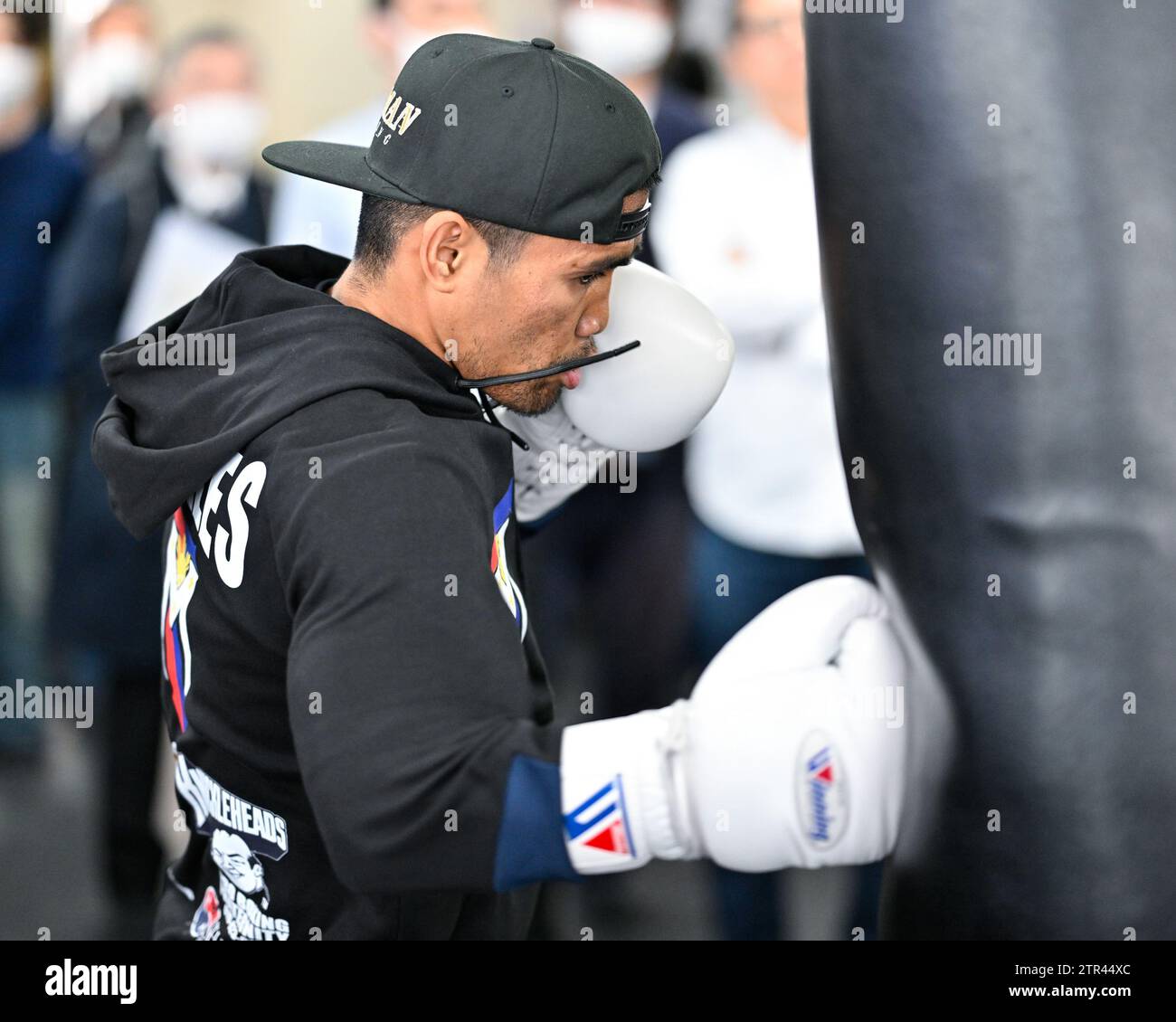 Marlon Tapales of the Philippines trains during a public workout at ...