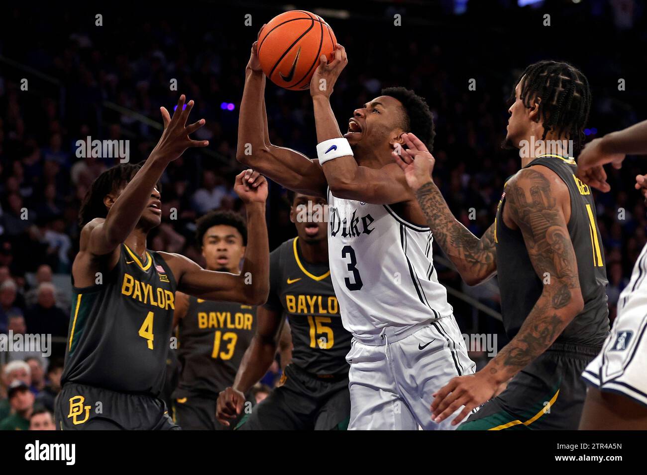 Duke guard Jeremy Roach (3) drives to the basket past Baylor players ...