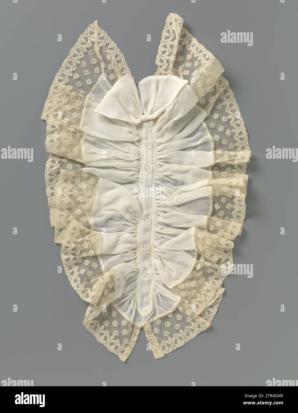 Jabot with a strip of mechanical side with flower litter pattern ...