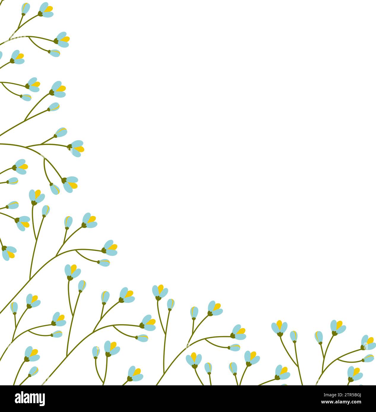 Corner frame of Blooming branches with copy space. Springtime Blossoms ...