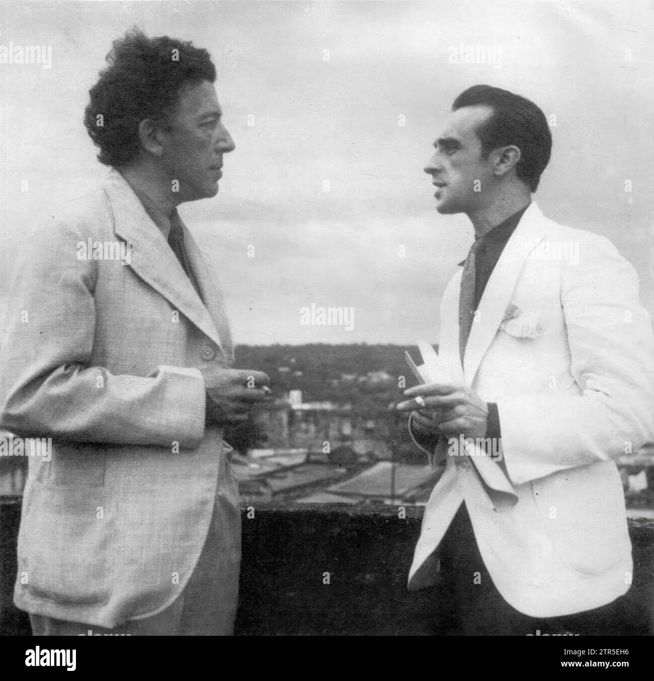 Historic meeting of André Breton (left) with Eugenio Granell on the ...