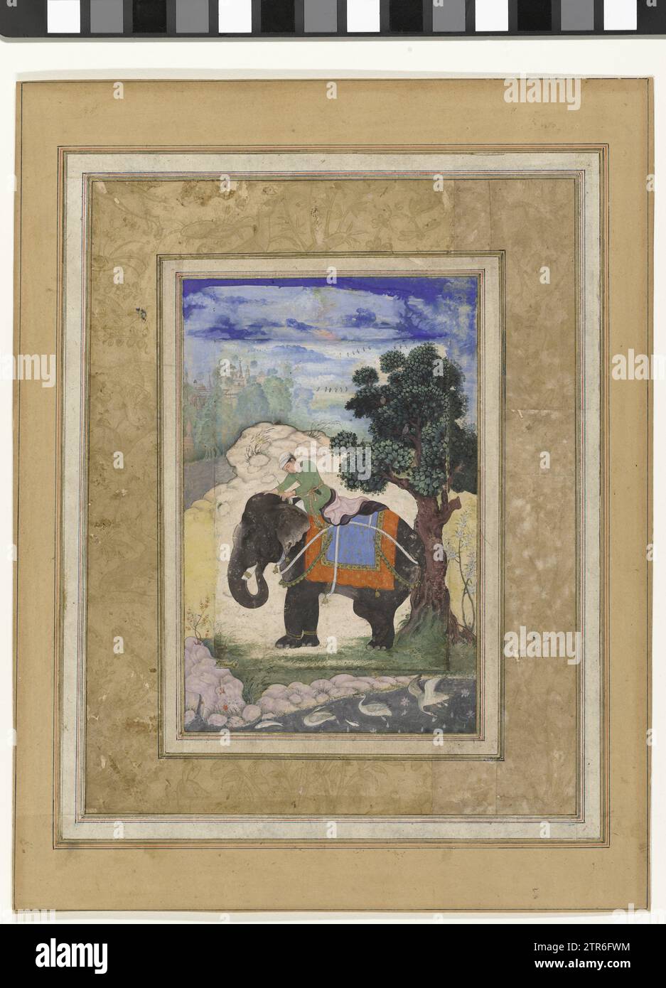 Elephant and rider, Keshavdas (possibly), c. 1580 - c. 1590 Age op ...