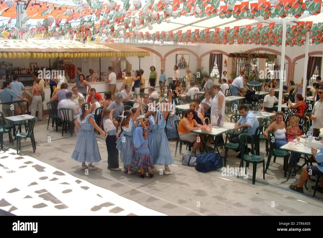Malaga, 08/17/2001. Family atmosphere in the booths of the Royal Fair ...