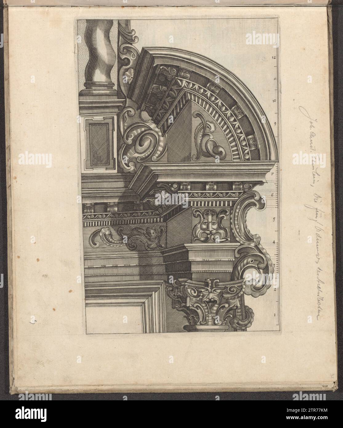 Main frame with broken fronton, 1630 - 1685 Part of a main frame with ...