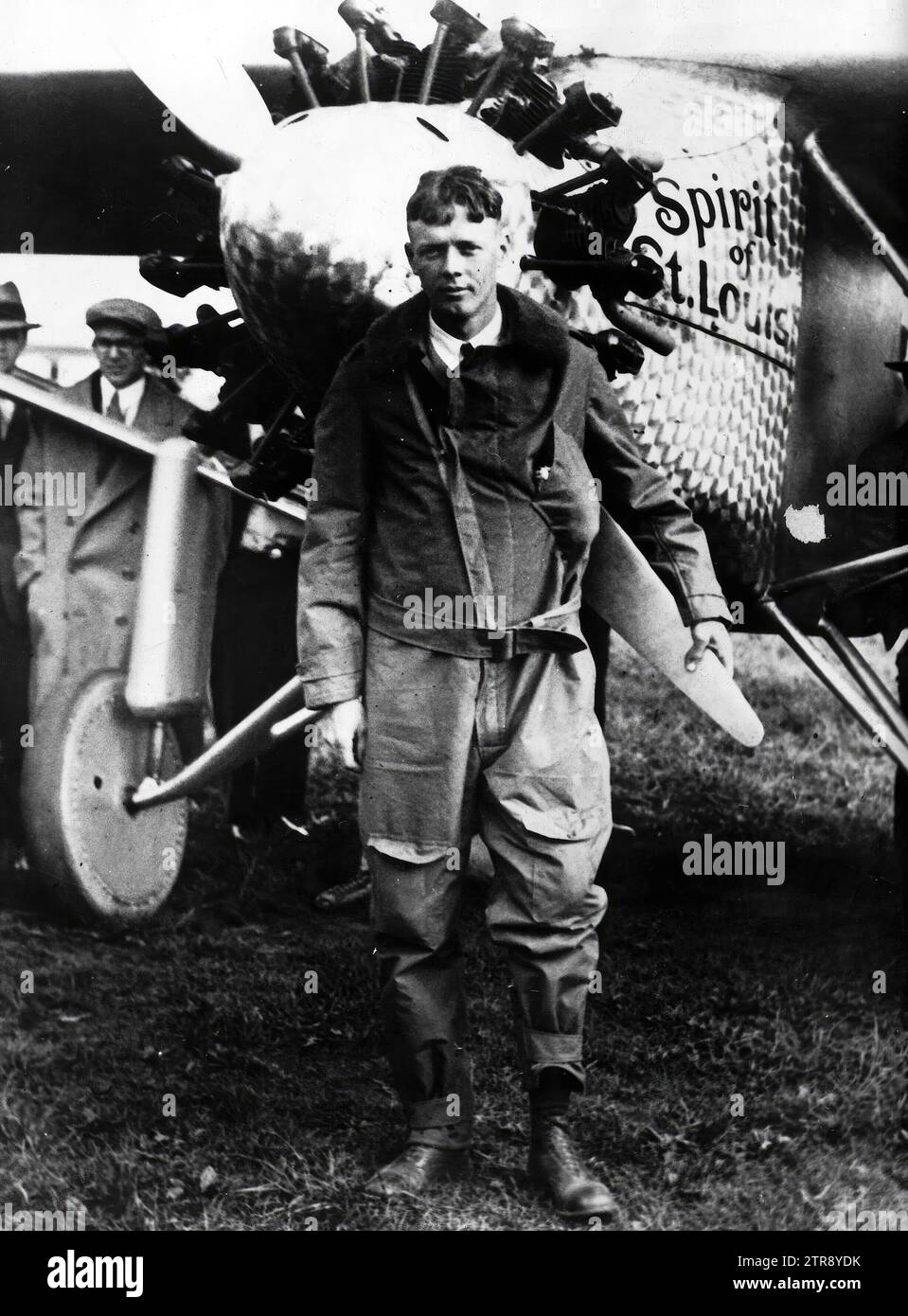 12/31/1929. The American pilot Charles A. Lindbergh with his plane "the ...