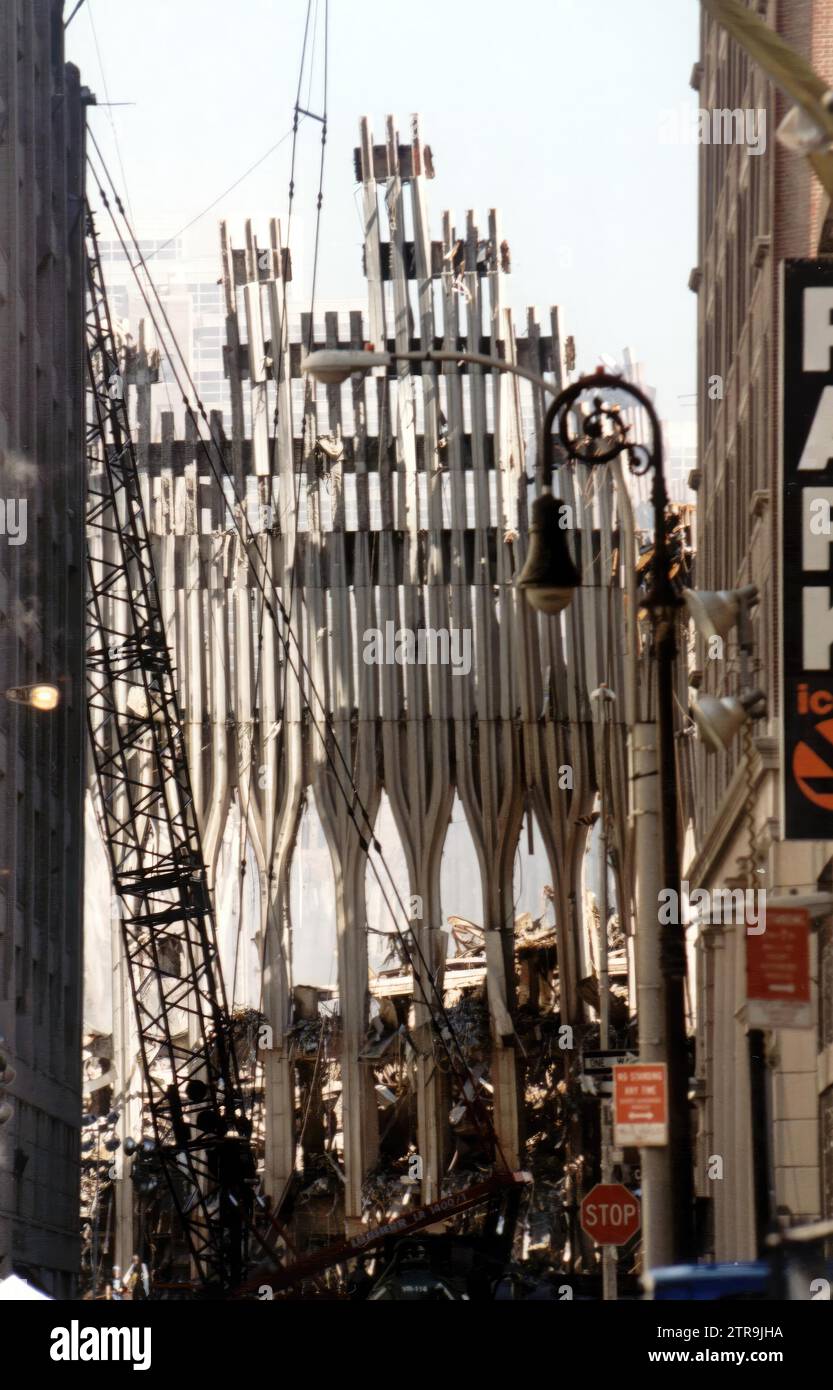 09/25/2001. Remains of one of the Twin Towers. Terrorist attack on the ...