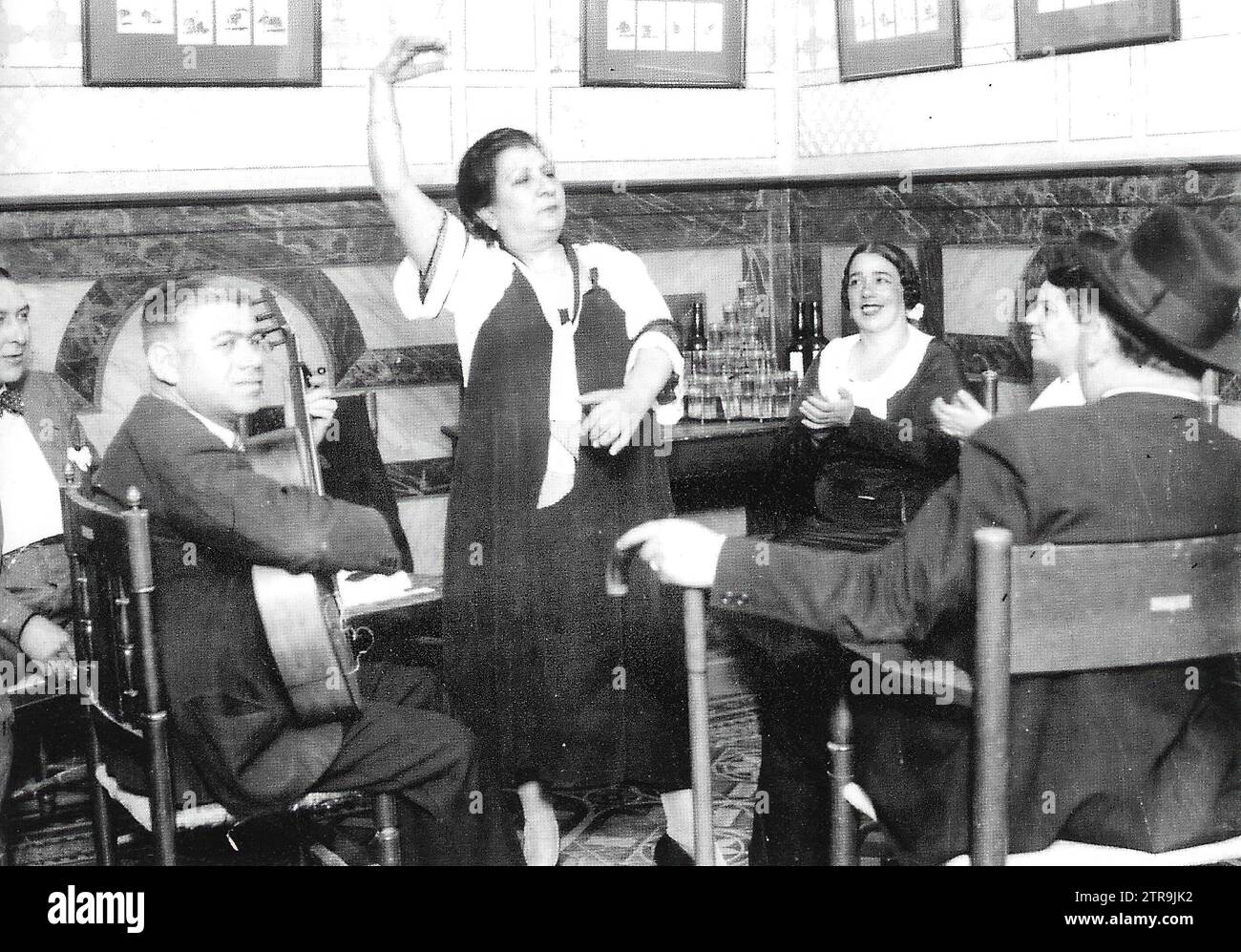 Juana la Macarrona sketches a dance step in 1935 before Serrano's ...