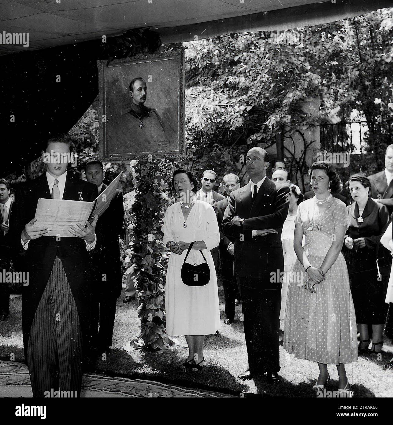 Simeon Ii reads his message to the country upon turning 18. Next to him ...