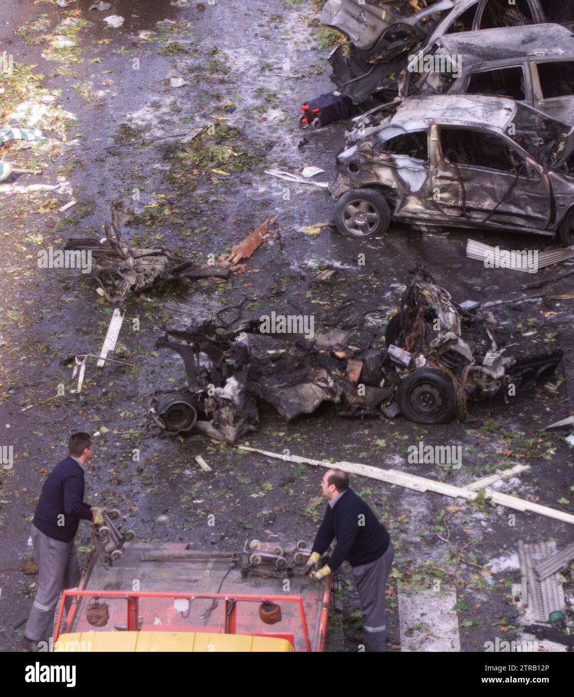 11/05/2001. 06-11-01-Madrid. ETA attack on Corazon de Maria street with ...