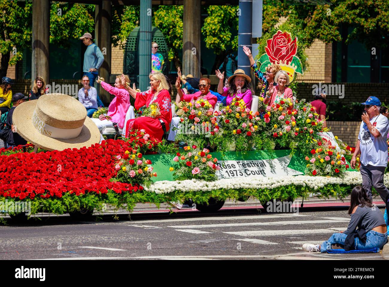 Portland, Oregon, USA - June 10, 2023: Rose Festival 1973 Court in the ...