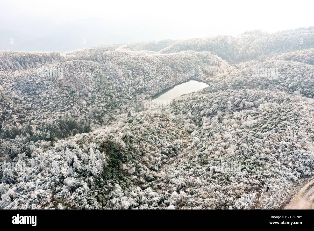 GUILIN, CHINA - DECEMBER 20, 2023 - The rime scenery of Huanghualing in ...