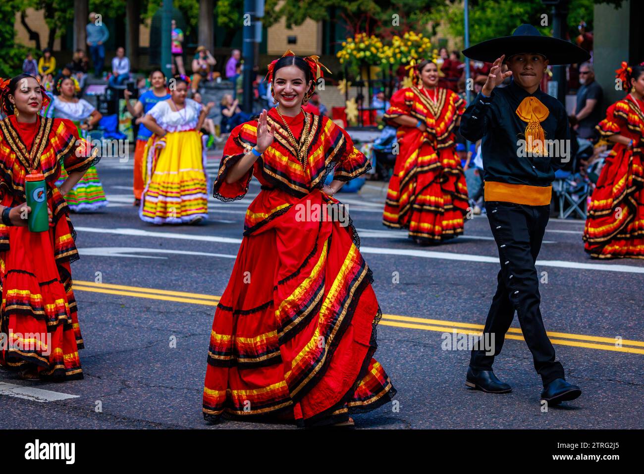 Portland, Oregon, USA - June 10, 2023: in the Grand Floral Parade ...