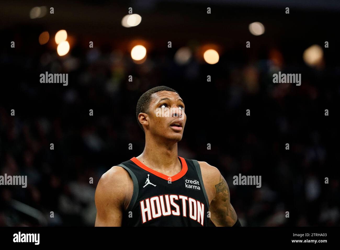 Houston Rockets' Jabari Smith Jr. watches a free throw during the ...
