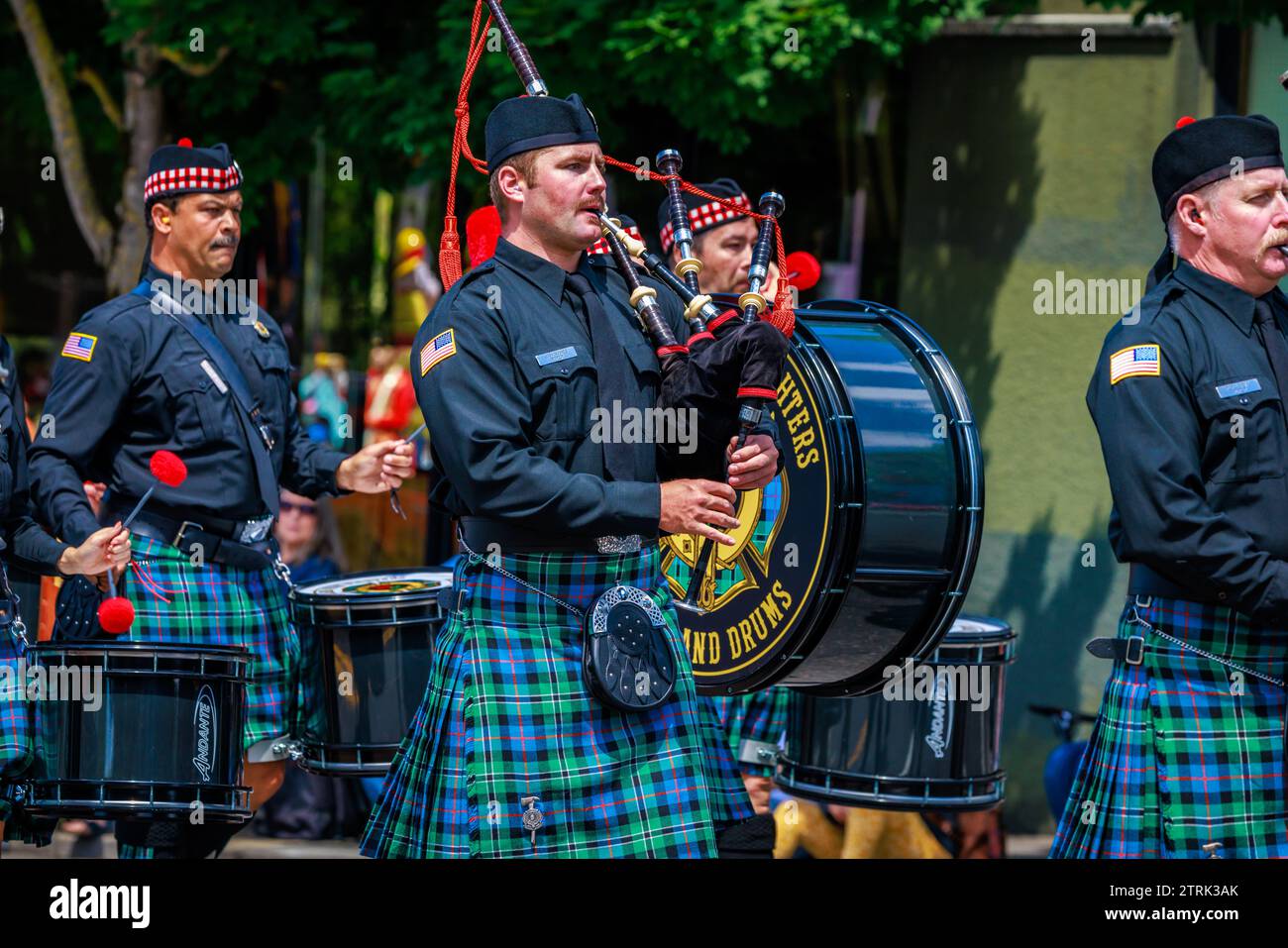 Portland, Oregon, USA - June 10, 2023: Portland Police Highland Guard ...