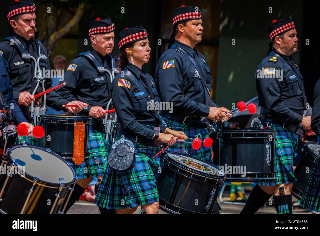 Portland, Oregon, USA - June 10, 2023: Portland Police Highland Guard ...
