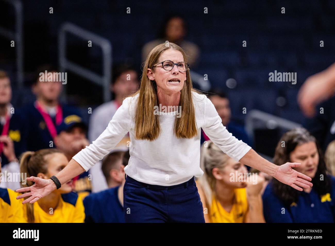 Charlotte, NC, USA. 20th Dec, 2023. Michigan Wolverines head coach Kim ...
