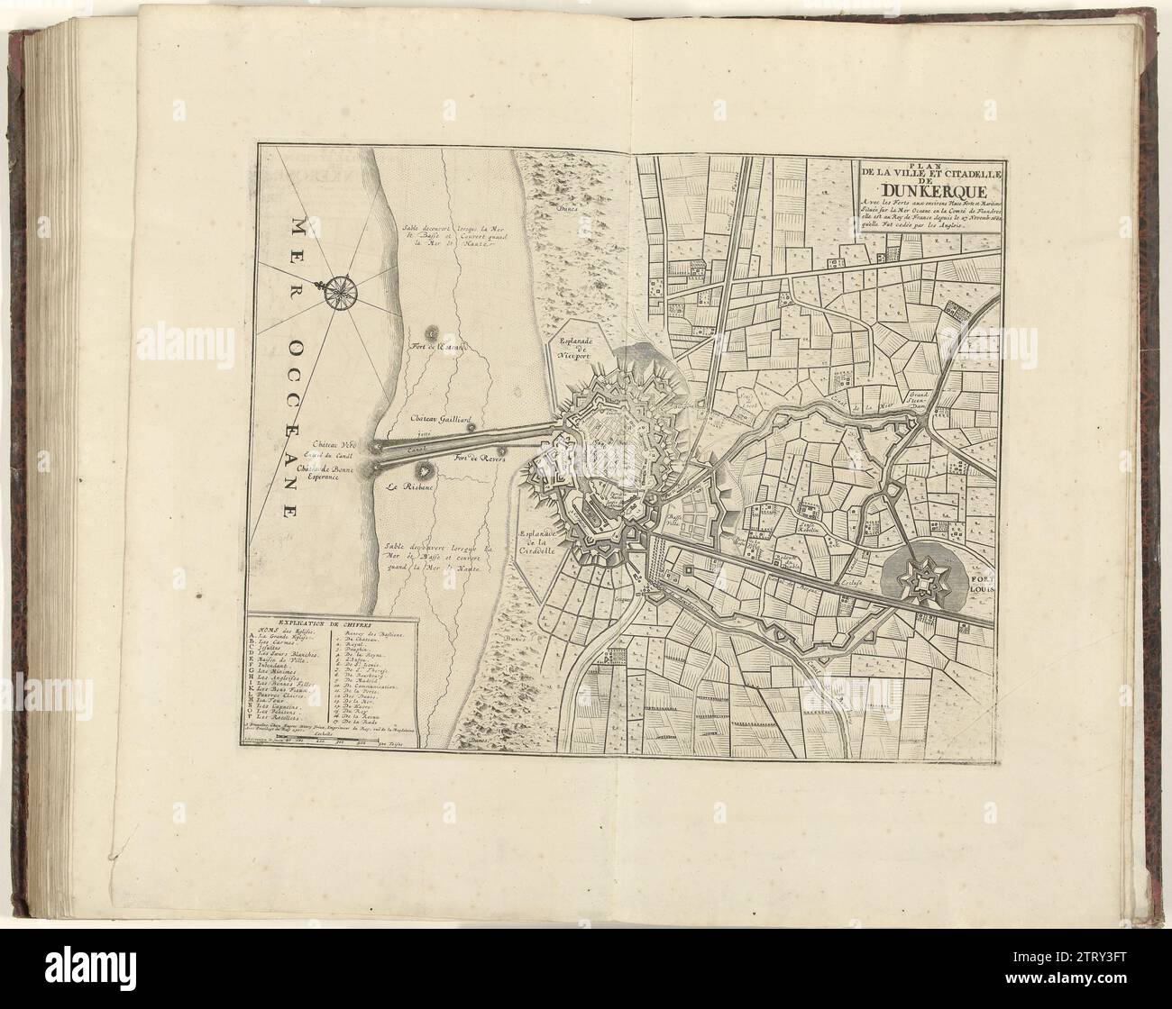 Map of Dunkirk, 1711, 1711 Map of Dunkirk, 1711. Bottom left the Legend ...