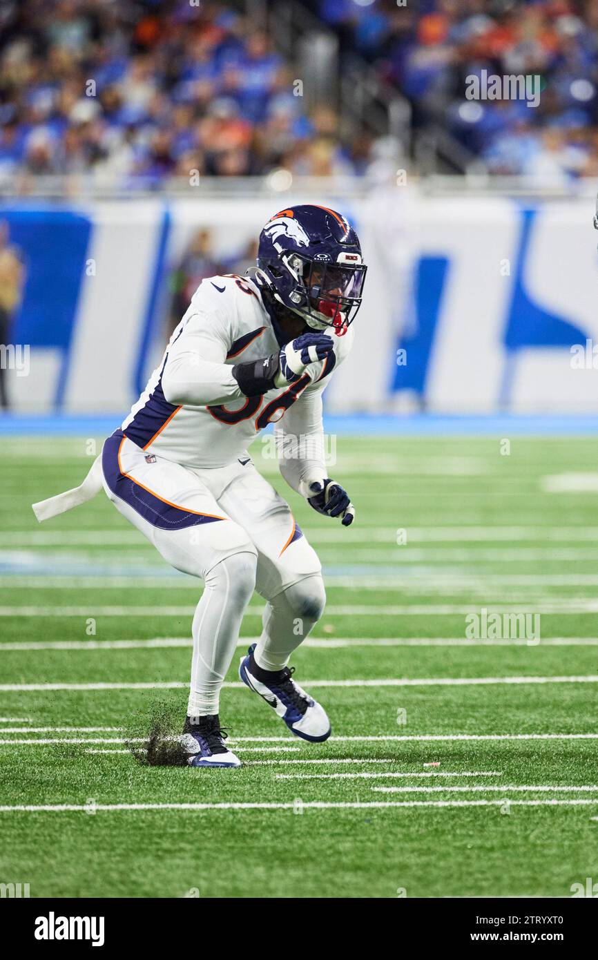 Denver Broncos linebacker Baron Browning (56) pursues a play on defense ...