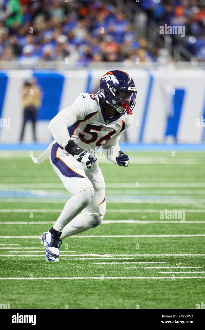 Denver Broncos linebacker Baron Browning (56) pursues a play on defense ...
