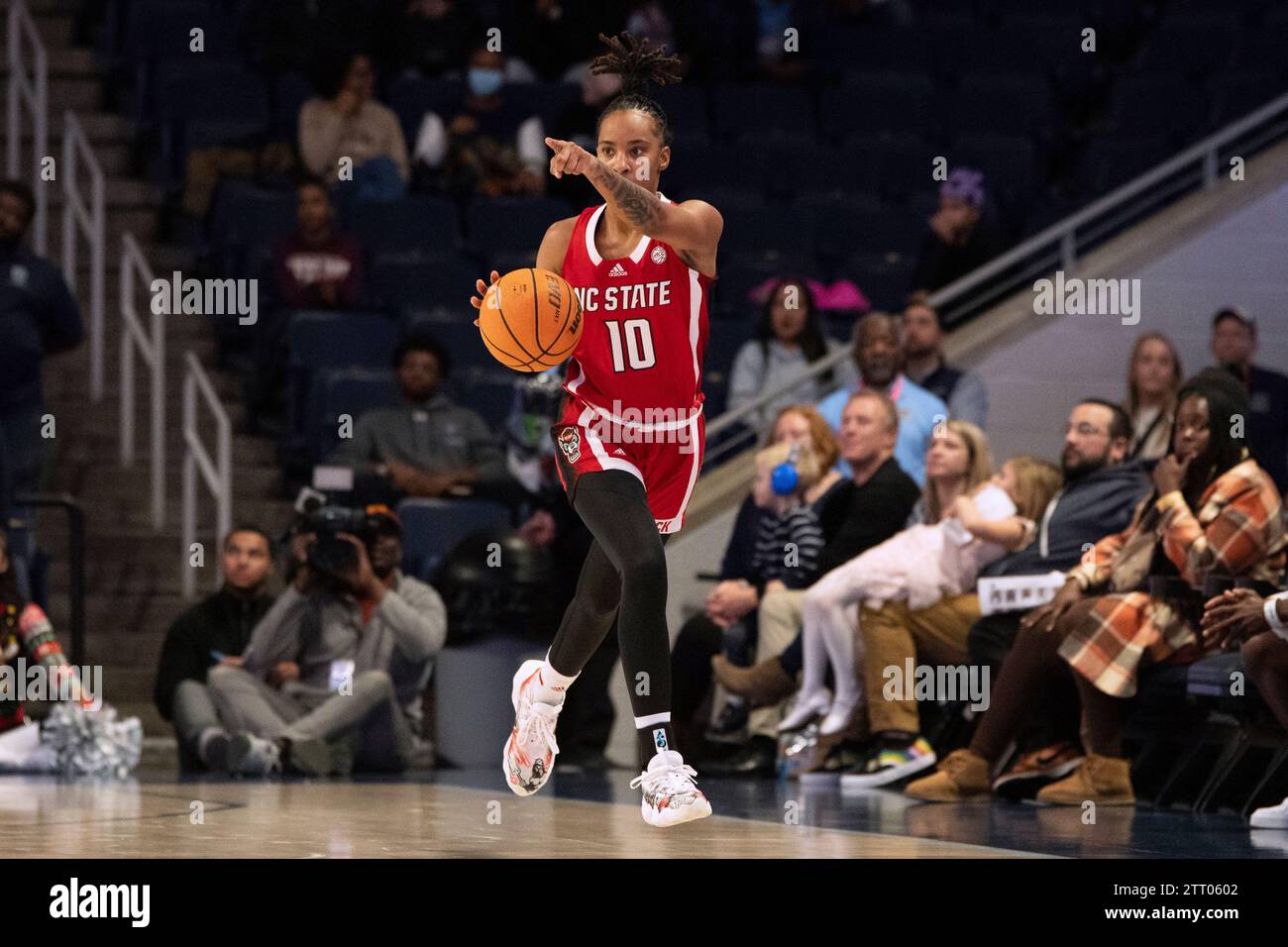 North Carolina State guard Aziaha James brings the ball up during the ...