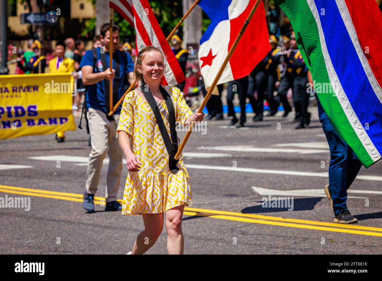 Portland, Oregon, USA - June 10, 2023: Portland Peace Corps Association in the Grand Floral ...