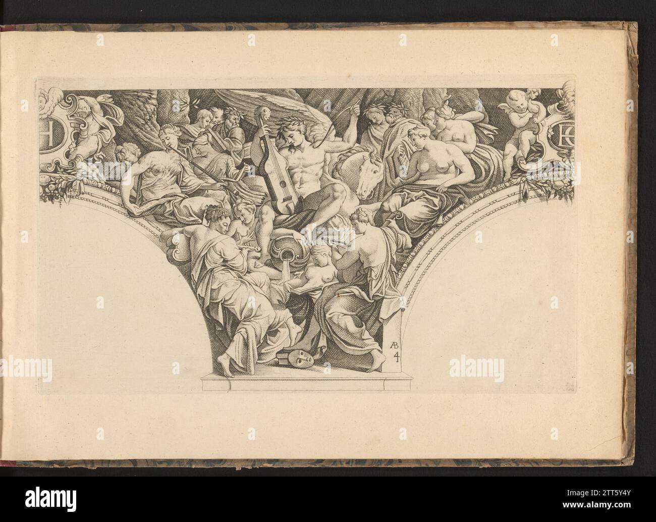 Apollo in De Muzen, Alexandre Bettou, After Francesco Primaticcio, 1622 ...