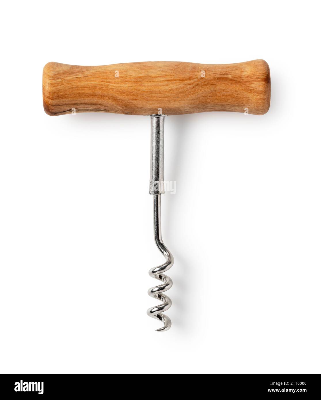 Wooden corkscrew isolated on white background Stock Photo - Alamy