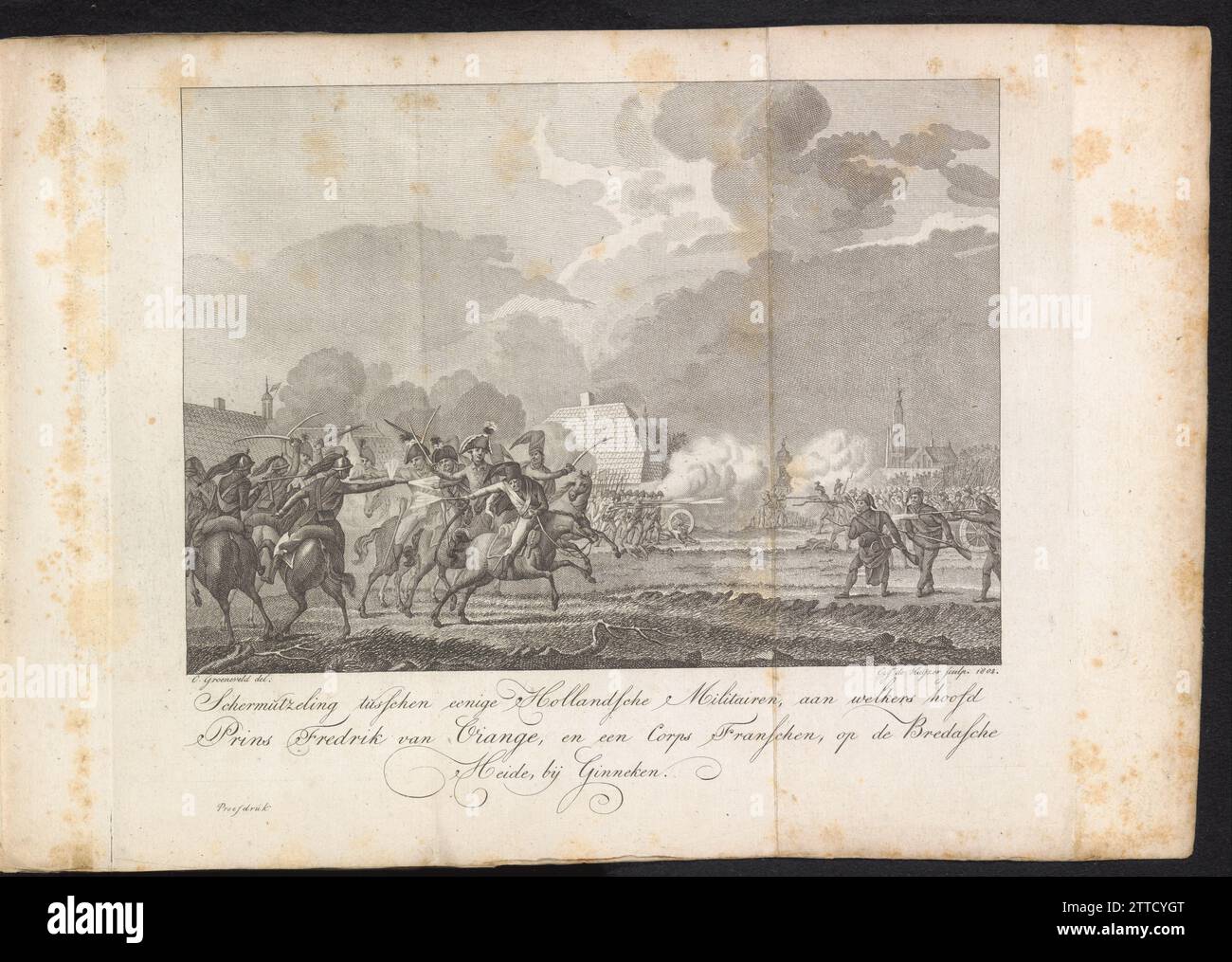 Fight at Ginneken, 1793, Carel Jacob de Huyser, After Cornelis ...