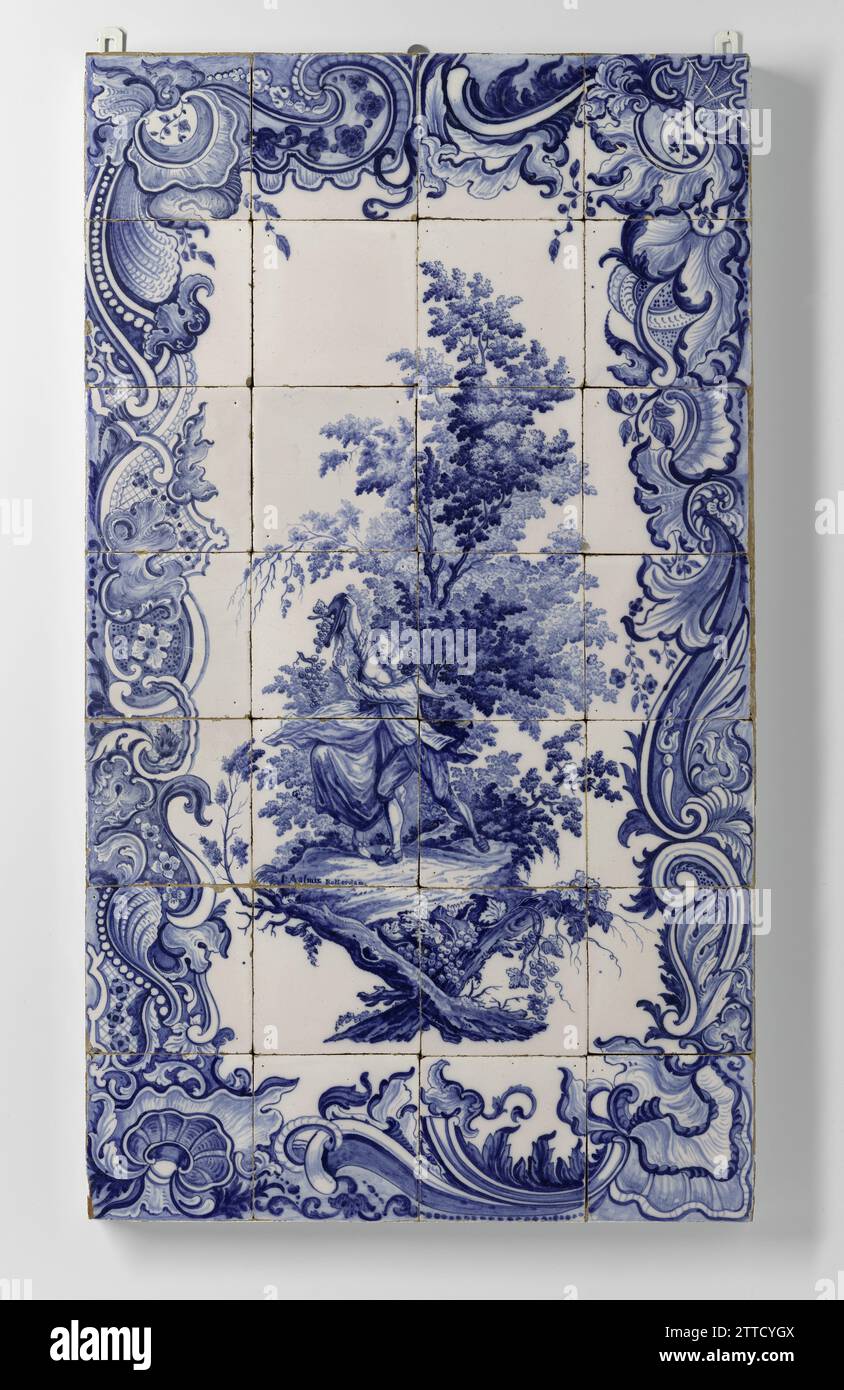 Three tile panels with Autumn, Summer and Spring, Johannes Aelmis (I ...