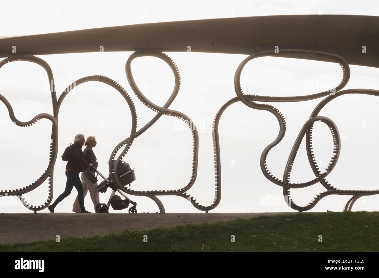 England, West Sussex, Littlehampton, The Long Bench designed by Studio ...