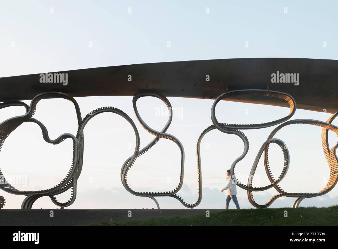 England, West Sussex, Littlehampton, The Long Bench designed by Studio ...