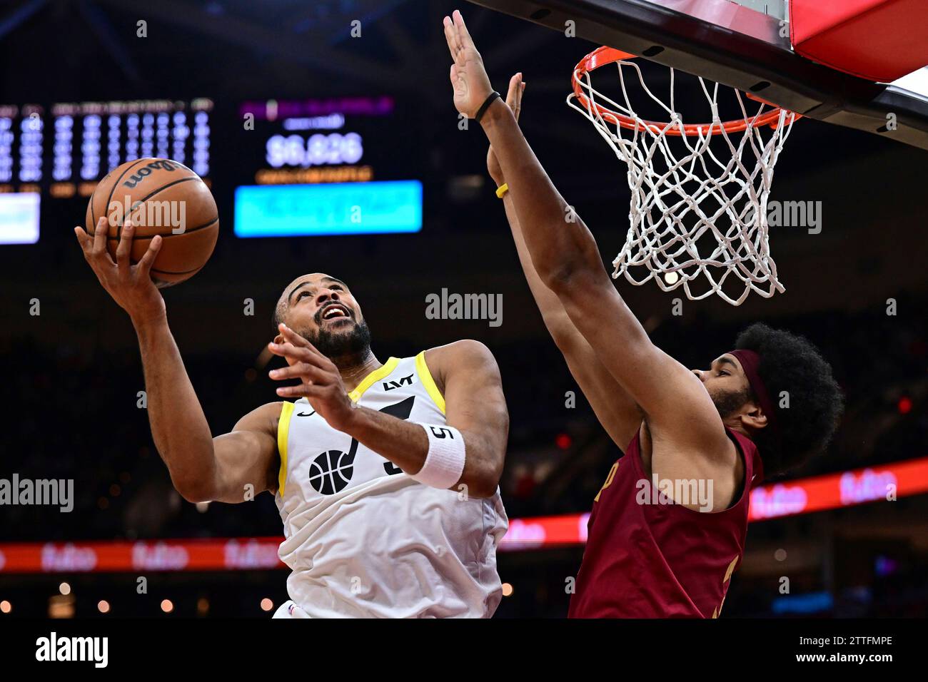 Utah Jazz guard Talen Horton-Tucker goes to the basket against ...