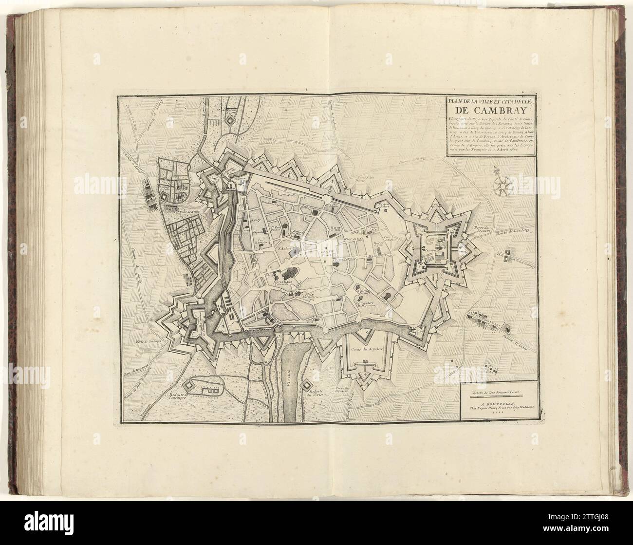 Map of Cambrai, 1710, 1710 Map of Cambrai, 1710. Bottom right the ...